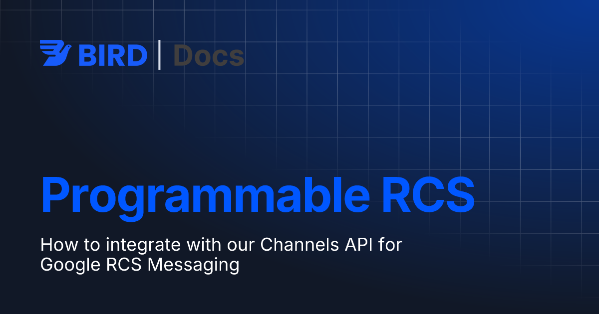 Programmable RCS | Bird API Docs