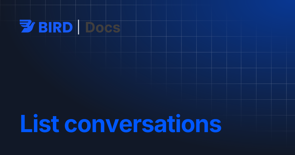 List conversations | Bird API Docs