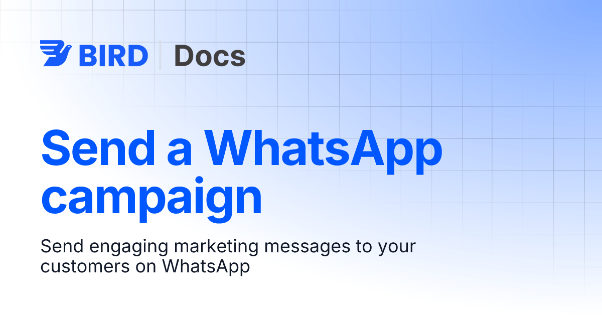Send a WhatsApp campaign | Bird Docs