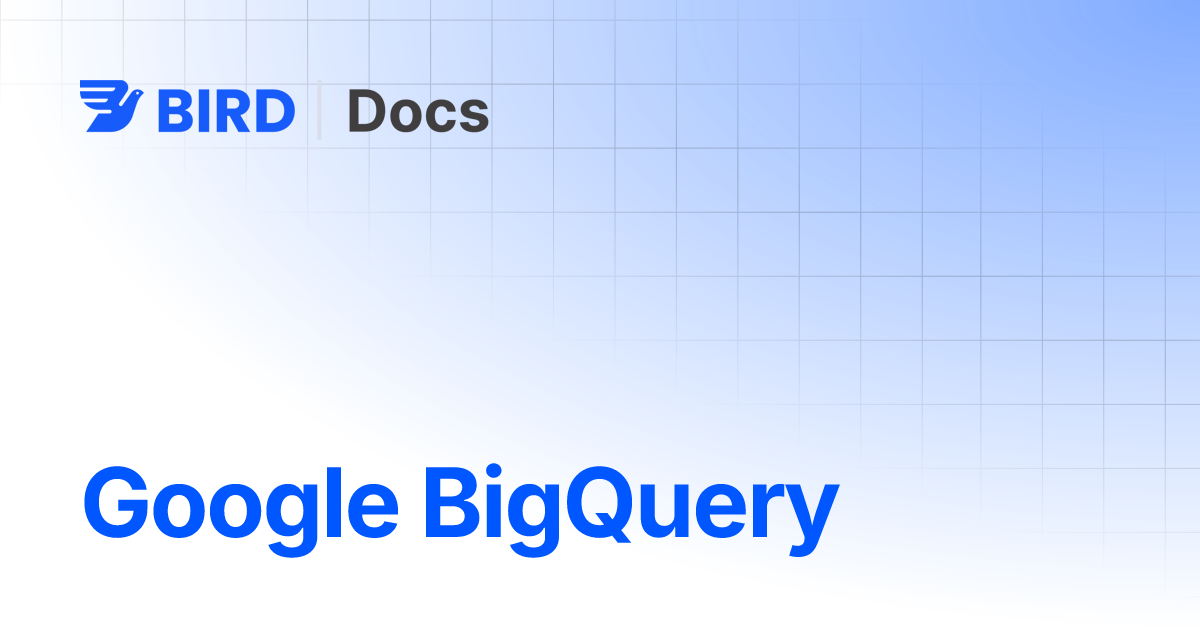 Google BigQuery | Bird Docs