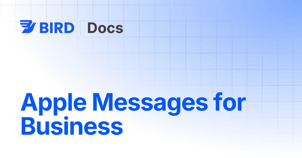 Apple Messages for Business | Bird Docs