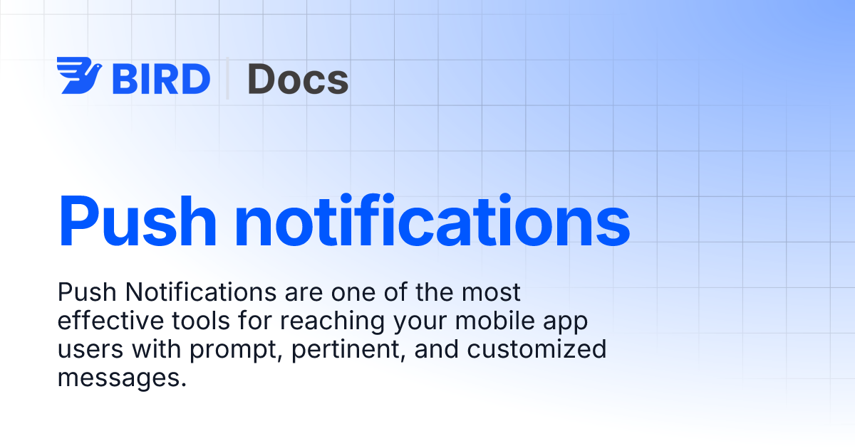 Push notifications | Bird Docs