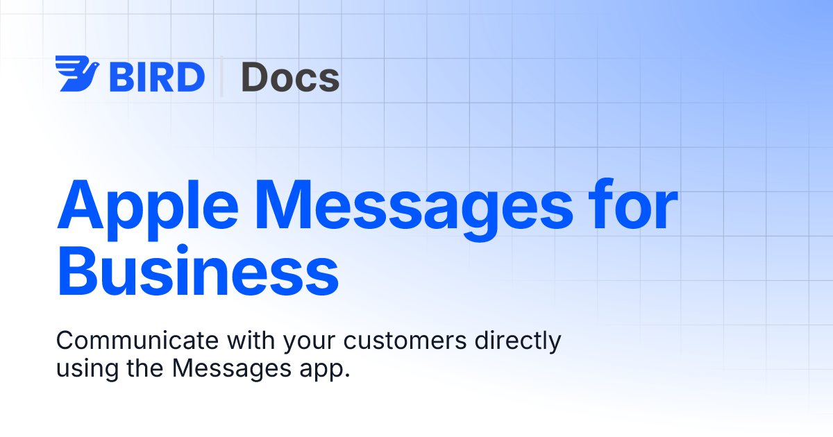 Apple Messages for Business | Bird Docs