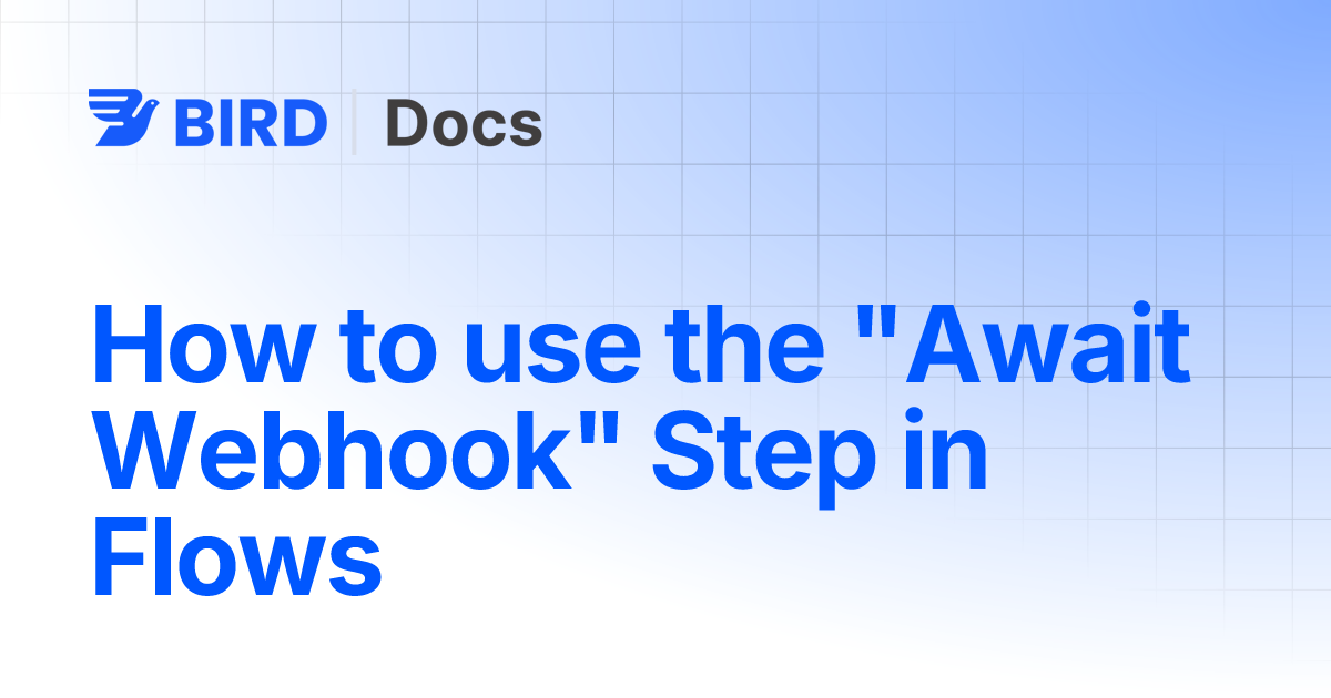 How to use the "Await Webhook" Step in Flows | Bird Docs