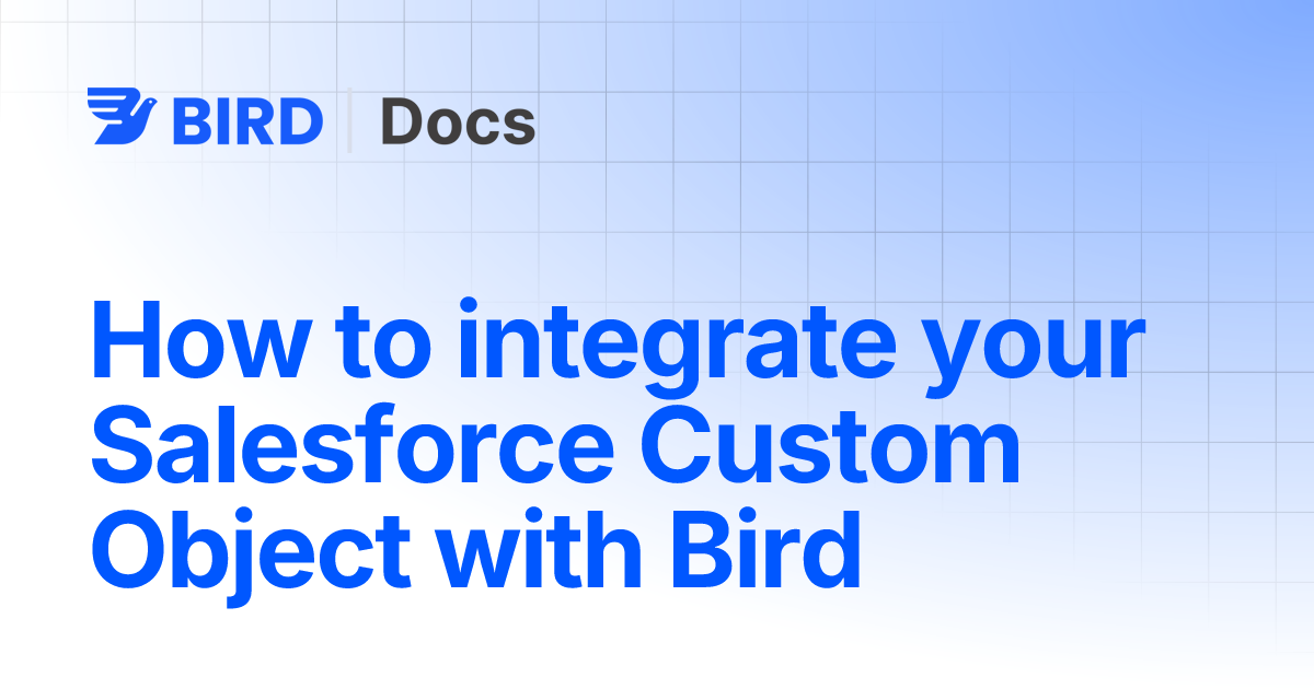 How to integrate your Salesforce Custom Object with Bird | Bird Docs
