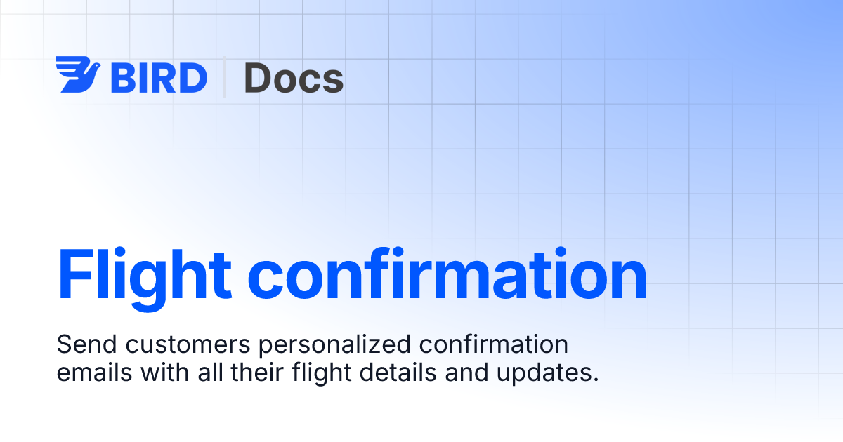 Flight confirmation | Bird Docs