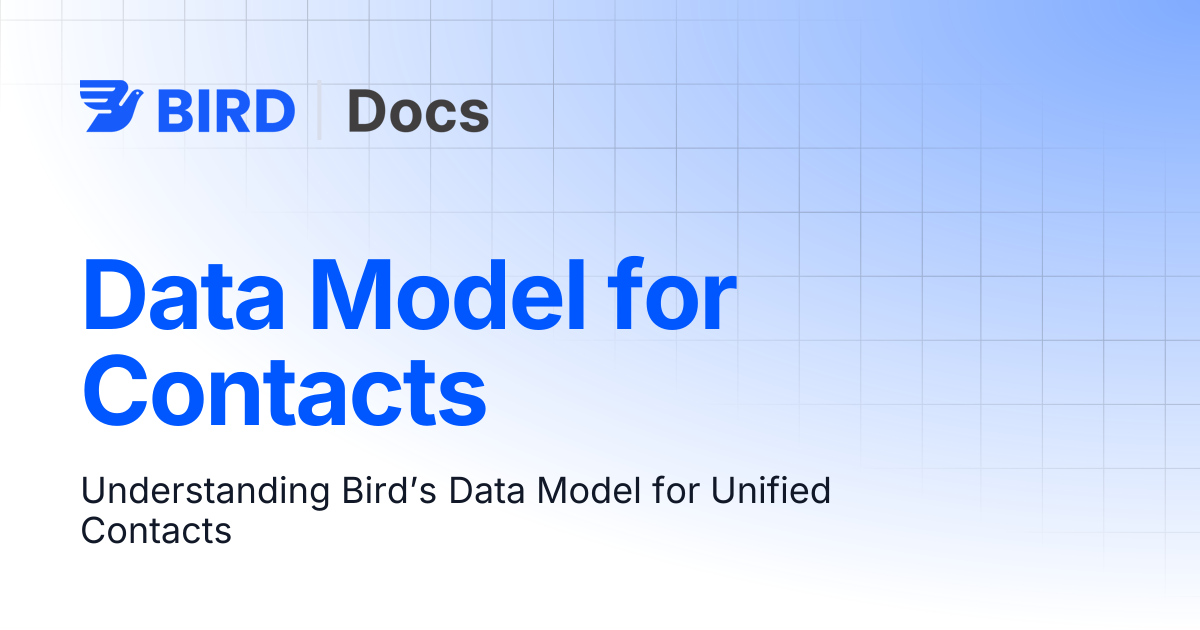 Data Model For Contacts Bird Docs