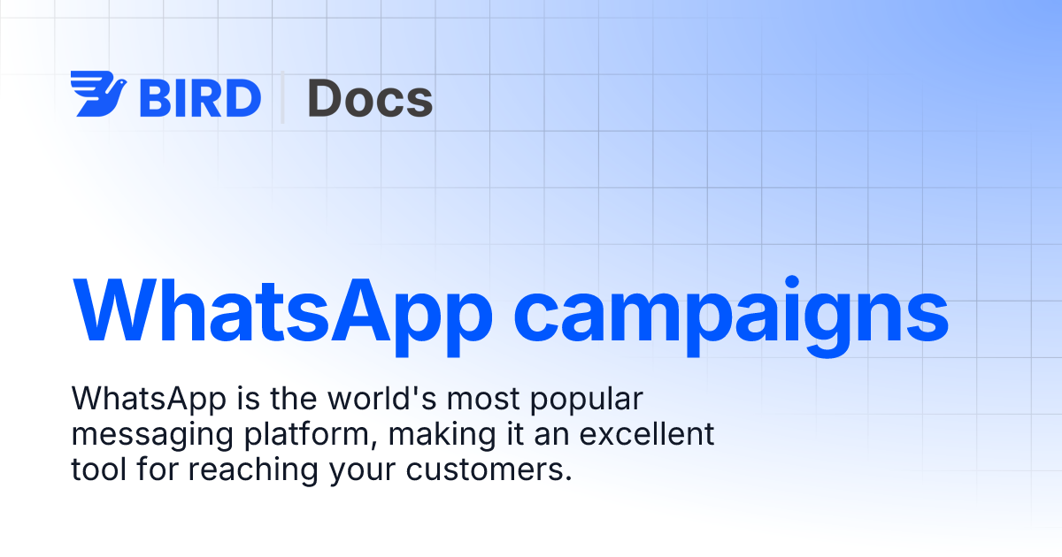 WhatsApp campaigns | Bird Docs