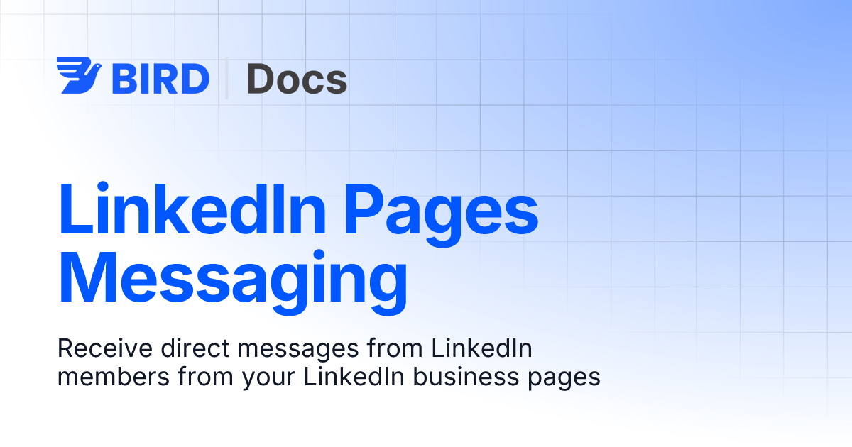 LinkedIn Pages Messaging | Bird Docs