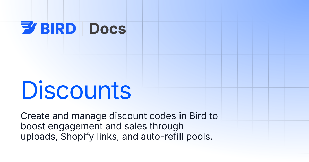 Discounts | Bird Docs
