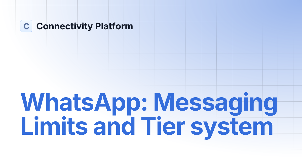 WhatsApp: Messaging Limits and Tier system | Connectivity Platform