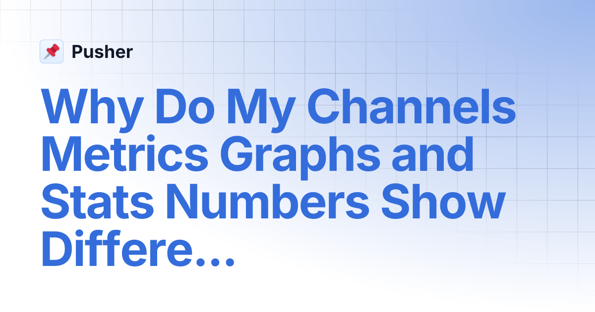 Why Do My Channels Metrics Graphs and Stats Numbers Show Different ...